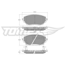 TOMEX BRAKES Bremsbelagsatz, Scheibenbremse tx1963 Vorderachse f&uuml;r TOYOTA