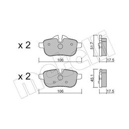 METELLI Bremsbelagsatz, Scheibenbremse 2209190 f&uuml;r BMW