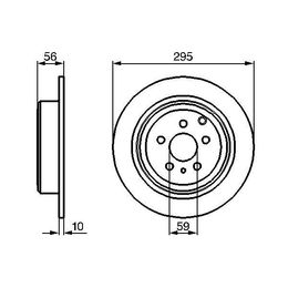 Bosch Bremsscheibe 0986478435 voll 295mm 10mm f&uuml;r Peugeot LANCIA