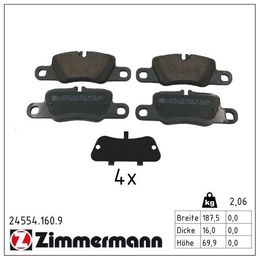 Zimmermann Bremsbelagsatz, Scheibenbremse 245541609 Hinterachse f&uuml;r Porsche