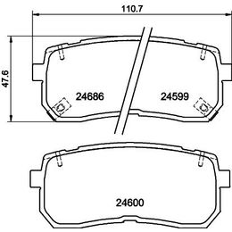 Hella Bremsbelagsatz, Scheibenbremse 8db355023231 f&uuml;r HYUNDAI KIA