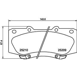 Hella Bremsbelagsatz, Scheibenbremse 8db355015821 f&uuml;r TOYOTA