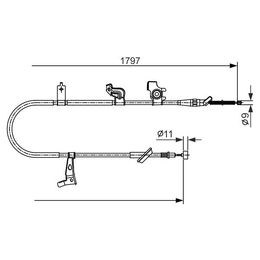 Bosch Seilzug, Feststellbremse 1987482434 f&uuml;r FIAT SUZUKI