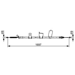 Bosch Seilzug, Feststellbremse 1987482627 f&uuml;r NISSAN