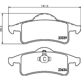 Hella Bremsbelagsatz, Scheibenbremse 8db355009891 f&uuml;r JEEP (BJC)