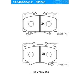 ATE Bremsbelagsatz, Scheibenbremse 13046057462 f&uuml;r LEXUS