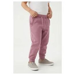 Sweathose name it "NMFVIMA SWE PANT BRU NOOS", M&auml;dchen, Gr. 80, N-Gr, mauve orchid, Sweatware, Obermaterial: 60% Baumwolle, 40% Polyester, unifarben, Basic normal, Hosen Sweathose, mit s&uuml;&szlig;em R&uuml;schendetail