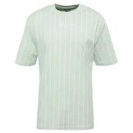 T-Shirt Karl Kani "Karl Kani Herren KM232-019-1 KK Small Signature Pinstripe Tee", Damen, Gr. S, light mint, wei&szlig;, 100% Baumwolle, gestreift, oversize, Rundhals, Shirts T-Shirt