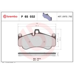 Brembo Bremsbelagsatz, Scheibenfeststellbremse p65032 f&uuml;r PORSCHE RAM