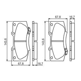 Bosch Bremsbelagsatz, Scheibenbremse 0986495352 f&uuml;r LEXUS TOYOTA