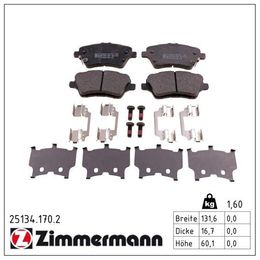 Zimmermann Bremsbelagsatz, Scheibenbremse 251341702 Vorderachse f&uuml;r Ford