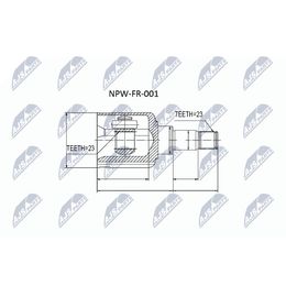 NTY Gelenksatz, Antriebswelle npwfr001 getriebeseitig f&uuml;r Ford