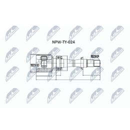 NTY Gelenksatz, Antriebswelle npwty024 Vorderachse rechts f&uuml;r TOYOTA