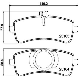 Hella Bremsbelagsatz, Scheibenbremse 8db355021371 f&uuml;r Mercedes