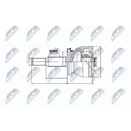 NTY Gelenksatz, Antriebswelle npzfr002 radseitig