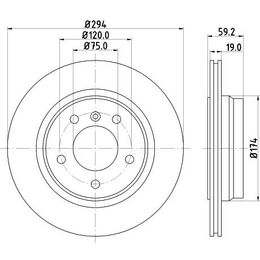 Hella Bremsscheibe 8dd355127401 294mm 19mm f&uuml;r BMW (BRILLIANCE)