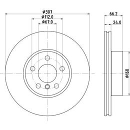 Hella Bremsscheibe 8dd355133801 307mm 24mm f&uuml;r BMW