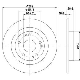 Hella Bremsscheibe 8dd355131901 282mm 10mm f&uuml;r HONDA