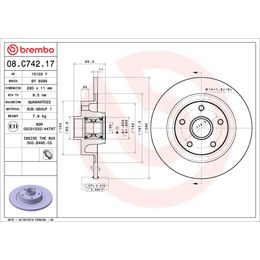 Brembo Bremsscheibe 08c74217 290mm 11mm f&uuml;r RENAULT