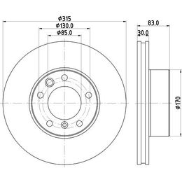 Hella Bremsscheibe 8dd355132151 315mm 30mm f&uuml;r Mercedes
