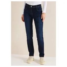 Comfort-fit-Jeans Cecil, Damen, Gr. 27, L&auml;nge 34, dunkelblau wash, Jeans, 78% Baumwolle, 20% Polyester, 2% Elasthan, unifarben, lang, Jeans, Middle Waist