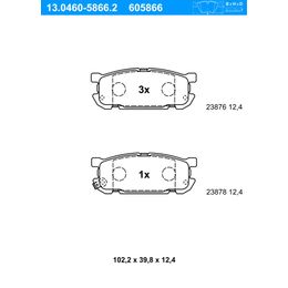 ATE Bremsbelagsatz, Scheibenbremse 13046058662 f&uuml;r MAZDA
