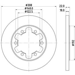 Hella Bremsscheibe 8dd355122831 308mm 18mm f&uuml;r Ford