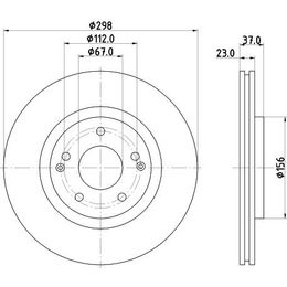 Hella Bremsscheibe 8dd355134171 298mm 23mm f&uuml;r SSANGYONG