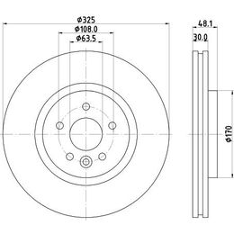 Hella Bremsscheibe 8dd355133841 325mm 30mm f&uuml;r JAGUAR LAND ROVER