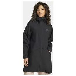 Regenjacke Adidas TERREX "MULTI 2 LAYER CLIMAPROOF REGENPARKA", Damen, Gr. S, schwarz, Obermaterial: 100% Polyester, Jacken Regenjacke