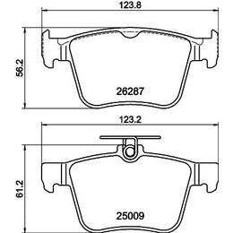 Hella Bremsbelagsatz, Scheibenbremse 8db355044951 f&uuml;r Audi Skoda VW