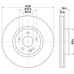 Hella Bremsscheibe 8dd355123501 330mm 32mm f&uuml;r Mercedes