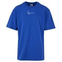 T-Shirt Karl Kani "Karl Kani Herren KM232-032-1 KK Small Signature Print Tee", Damen, Gr. XS, blau, 100% Baumwolle, bedruckt, loose fit, Rundhals, Shirts T-Shirt