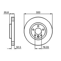 Bosch Bremsscheibe 0986479096 bel&uuml;ftet 333mm 32mm f&uuml;r VW