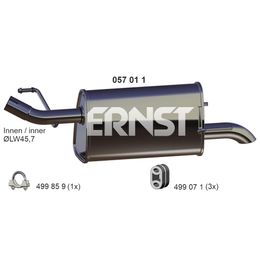 Ernst Endschalld&auml;mpfer 057011 f&uuml;r Opel GM