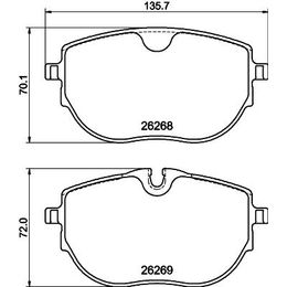 Hella Bremsbelagsatz, Scheibenbremse 8db355040921 f&uuml;r VW