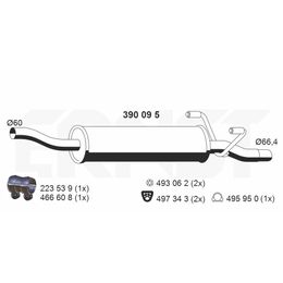 Ernst Mittelschalld&auml;mpfer 390095 f&uuml;r Mercedes