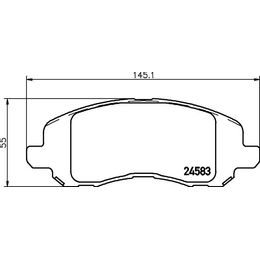 Hella Bremsbelagsatz, Scheibenbremse 8db355013491 f&uuml;r Chrysler (BBDC) DODGE MITSUBISHI