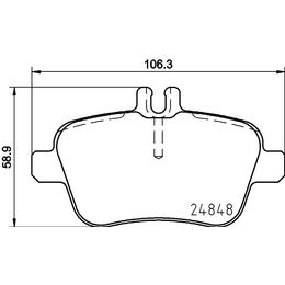 Hella Bremsbelagsatz, Scheibenbremse 8db355019641 f&uuml;r Mercedes (BBDC)