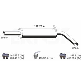Ernst Mittelschalld&auml;mpfer 112284 f&uuml;r VAG
