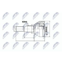 NTY Gelenksatz, Antriebswelle npzpl030 Vorderachse links