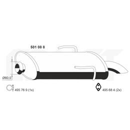 Ernst Endschalld&auml;mpfer 501088 f&uuml;r Peugeot