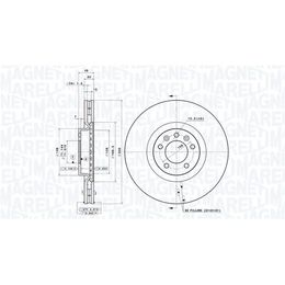 MAGNETI MARELLI Bremsscheibe 360406069501 Innenbel&uuml;ftet-Bel&uuml;ftung mit tropfenf&ouml;rmigen Fl&uuml;geln 330mm 30mm f&uuml;r CITRO&Euml;N PEUGEOT
