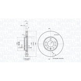 MAGNETI MARELLI Bremsscheibe 360406070301 Innenbel&uuml;ftet-Bel&uuml;ftung mit tropfenf&ouml;rmigen Fl&uuml;geln 285mm 25mm f&uuml;r FIAT