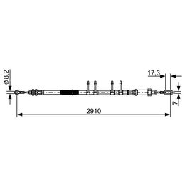 Bosch Seilzug, Feststellbremse 1987482447 f&uuml;r Peugeot Citro&euml;n Fiat