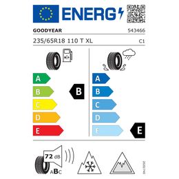 Good Year GOODYEAR Winterreifen 235/65 R18 110T XL, Nordic compound, SUV - UltraGrip Ice Gen 543466