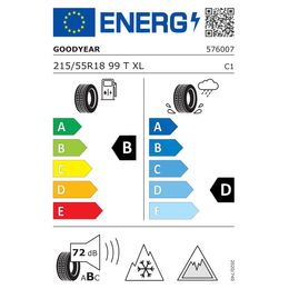 Good Year GOODYEAR Winterreifen 215/55 R18 99T XL, Nordic compound, SUV - UltraGrip Ice Gen 576007