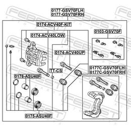 FEBEST Bremssattelhaltersatz 0177cgsv70flh Vorderachse links f&uuml;r TOYOTA