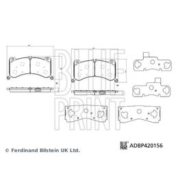 Blue Print Bremsbelagsatz, Scheibenbremse adbp420156 Vorderachse f&uuml;r AUDI