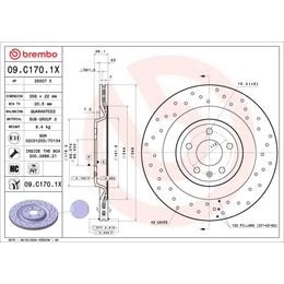 Brembo Bremsscheibe 09c1701x 356mm 22mm f&uuml;r AUDI